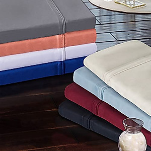 SUPERIOR Modal from Beechwood 300-Thread Count Solid Deep Pocket Sheet Set, King, Ivory, 4-Piece SetxSuperior