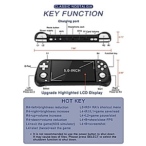 Powkiddy RGB10 MAX 2 Handheld Game Console, 5-Inch IPS Screen, 30000+ Retro Games, 4200mAh Battery, RK3326 Chip, Two-Player Online Games