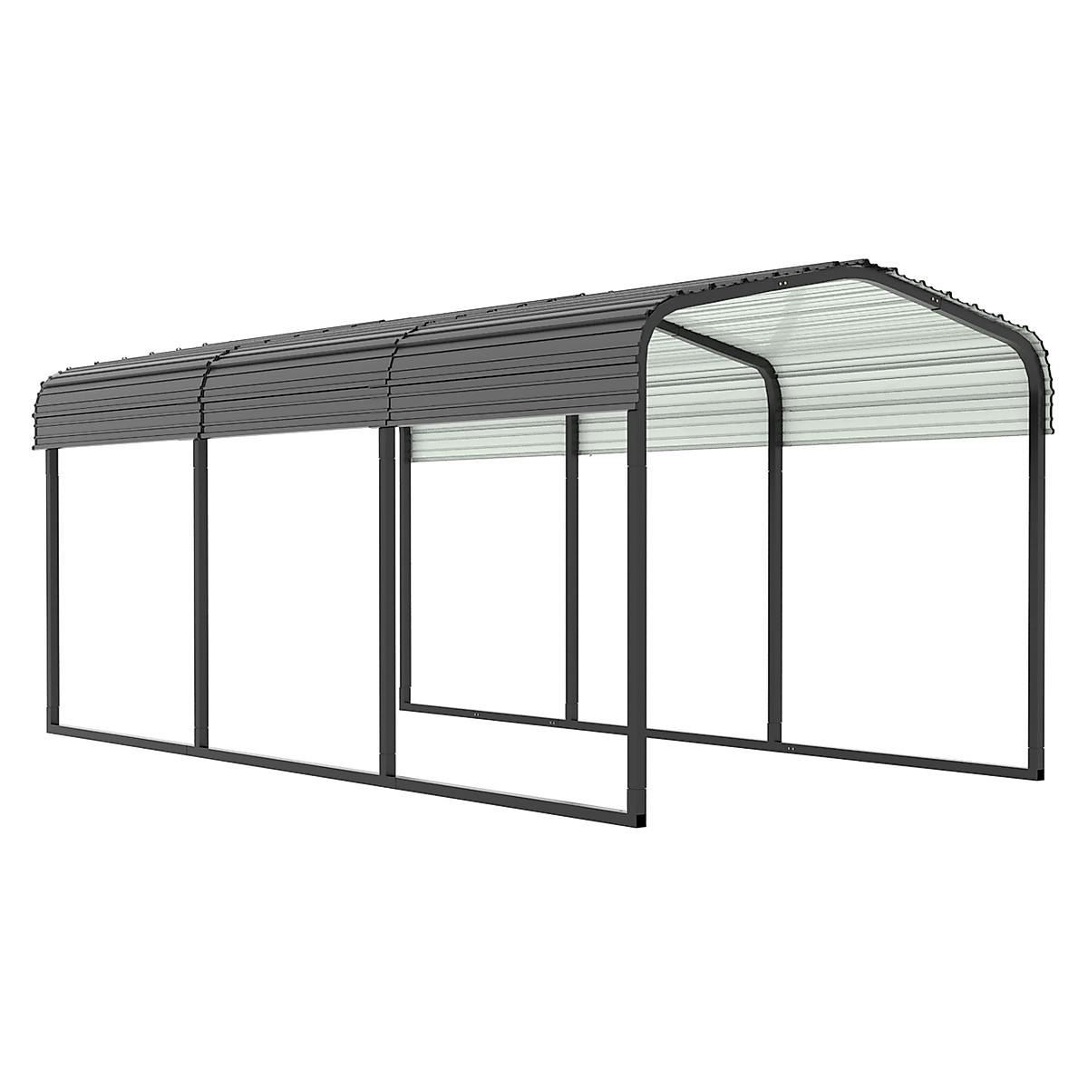 MUPATER 10 x 15 FT Metal Carport, Outdoor Heavy Duty, Garage Car Shelter Shade with Metal Roof, Frame and Bolts for Car, Truck and Boats, Grey