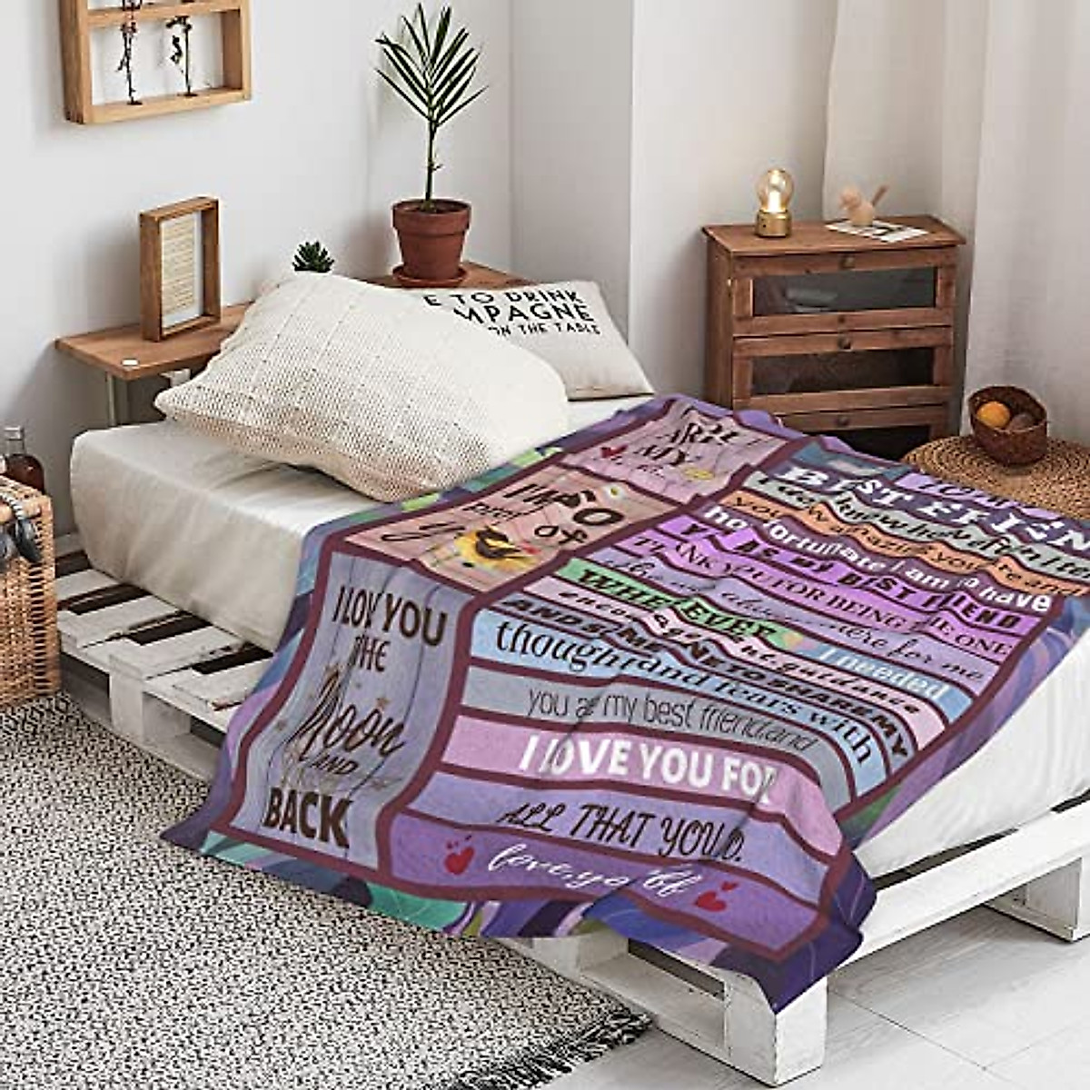 Gifts for Best Friends Blanket 60"x50",Best Friend Birthday Gifts for Women, Unique Friendship Gifts for Women Friends,BFF Gifts,to My Bestie Blanket,Thoughtful Besties Gift Ideas for Women Blanket