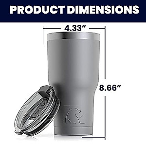 RTIC Tumbler, 30 oz Insulated Tumbler Stainless Steel Coffee Travel Mug with Lid, Spill Proof, Hot Beverage and Cold, Portable Thermal Cup for Car, Camping, Graphite