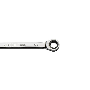 Jetech 1/2 inch Ratcheting Combination Wrench, Industrial Grade Gear Spanner with 12-Point Design, 72-Tooth Ratchet, Forged and Heat-Treated Cr-V Steel, SAE