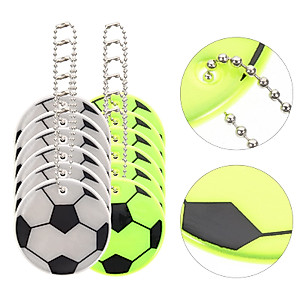 Kisangel 12pcs Reflector Pendant Child Safety Reflector Backpack Pendant Schoolbag Keychain Backpack Reflectors Soccer Hanging Decor School Bag Hanging Ornament