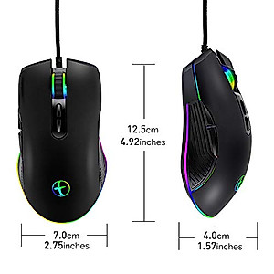 IULONEE Type C Mouse, Wired USB C Mice Gaming Mouse Ergonomic 4 RGB Backlight 3200 DPI Compatible with M@c, Matebook, Chromebook, HP OMEN, Windows PC, Laptop and More USB Type C Devices (Black)