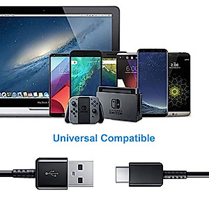 Adaptive Fast Charging Wall Charger and 5-Feet USB Type C Cable Kit Bundle Compatible with Samsung Galaxy S23/S22/S21/S20/S10/S9/S8/Note 20/Note 10/Note 9/Note 8 & Other Smartphones (Black) (1-Pack)