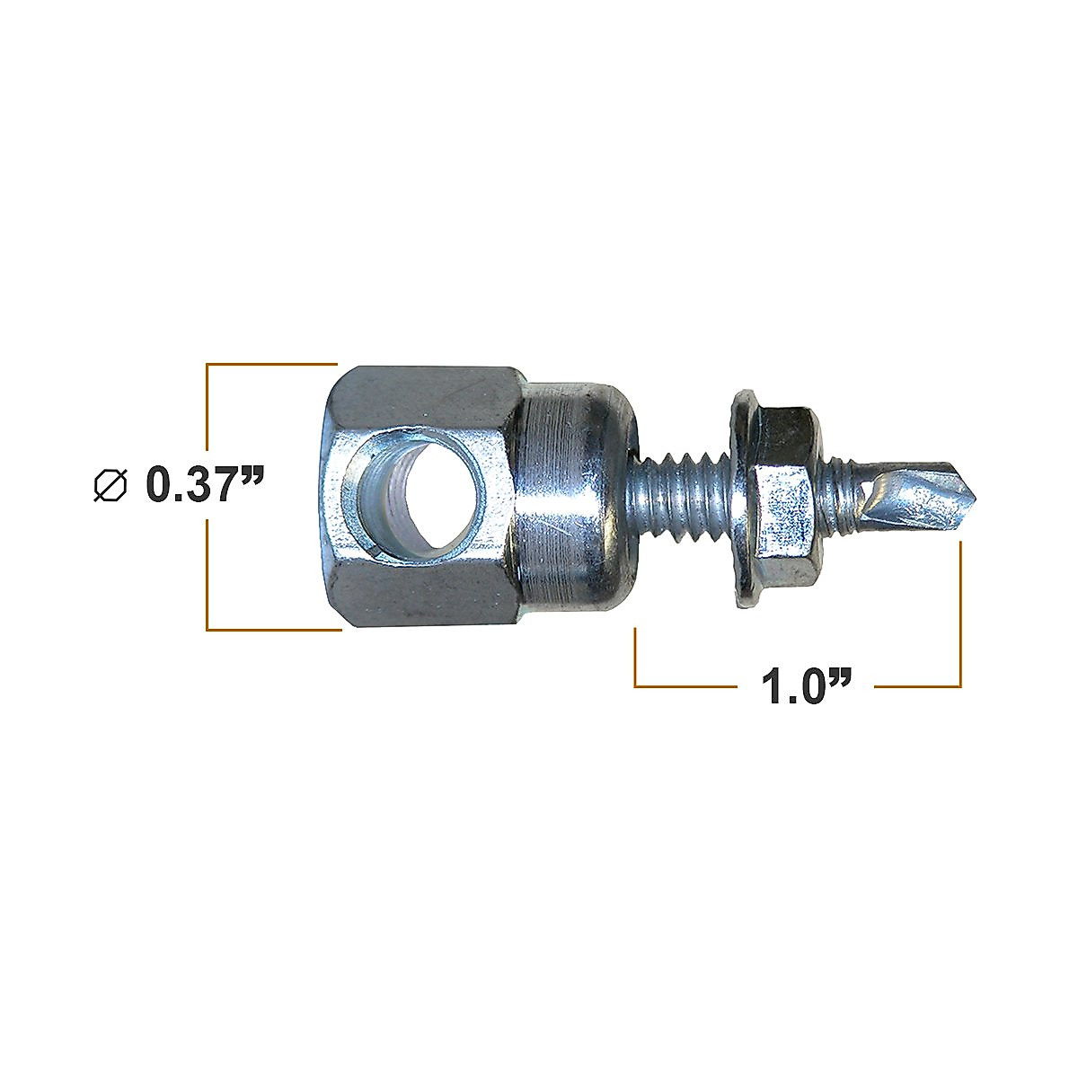 Everflow Sammys 8055957-50 SWDR 1 3/8 Inch Horizontal Threaded Rod Anchor Designed Structure, Steel with Zinc Plated, Corrosion Resistance, 1/4-20 x 1 Inch Screw Length-(Pack of 50), 50 Piece