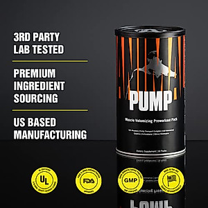 Animal Pump – Preworkout - Vein Popping Pumps – Energy and Focus – Creatine – Nitric Oxide – Easy to Remove Stimulant Pill for Anytime Workouts – 30 Packs