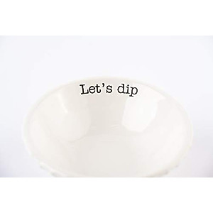 Mud Pie Circa Lets Dip Set, White 2" x 6"