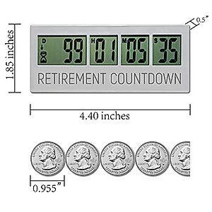 Countables Retirement Countdown Clock - Up to 999 Days LCD Digital Timer - Easy to Set and Read Retirement Countdown Timer - Large Display Timers - Reusable for Wedding, Pregnancy Countdown & More