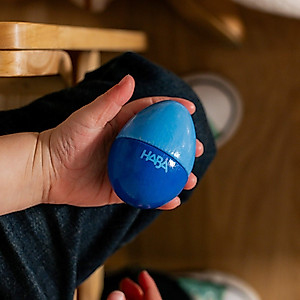 HABA Musical Eggs - 5 Wooden Eggs with Acoustic Sounds, Made in Germany, Kids Musical Instruments, Montessori Toys, Learning Toys & Music Play 2 yrs+