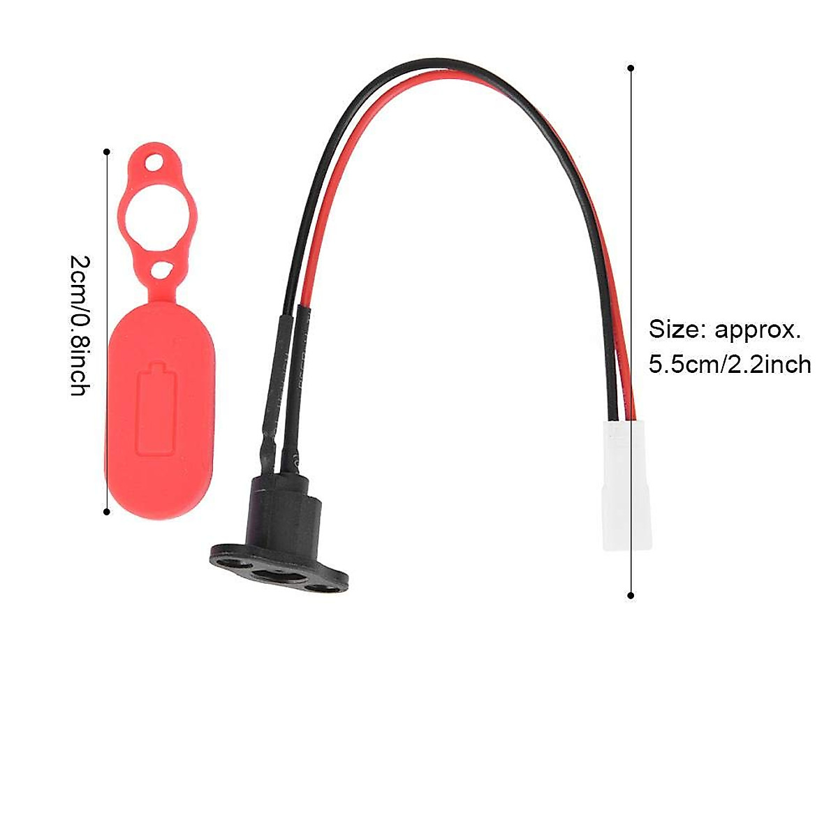 Battery Charger Connector Plug, Charging Port for M365 with Waterproof Cover for M365 Electric Scooter Accessory