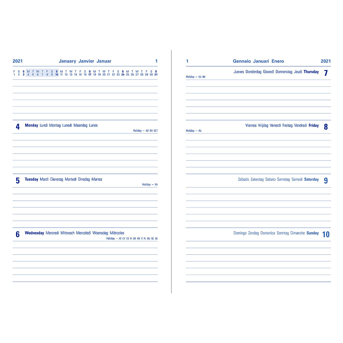 Letts Verona A5 Week to View 2021 Diary - Pink, 21-080449