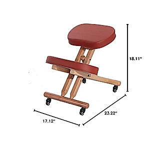 Master Massage Comfort Plus Wooden Kneeling Chair PREFECT FOR Home, Office & Meditation, Cinnamon