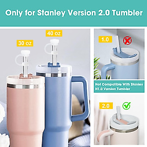 Airboat Silicone Spill Proof Stopper Set for Stanley H2.0 40oz 30oz Tumbler, Leak Proof Straws Topper Cover Cap Tumbler Accessories Compatible with Stanley Mug Cup
