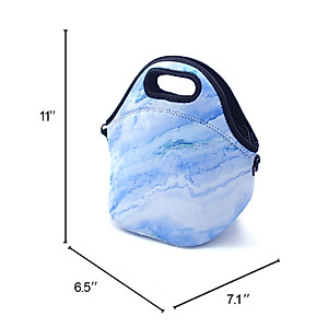 ALLENLIFE neoprene lunch bag Insulated handbags Lunch Box Cooler Bag for school children teen girls women (BLUE)