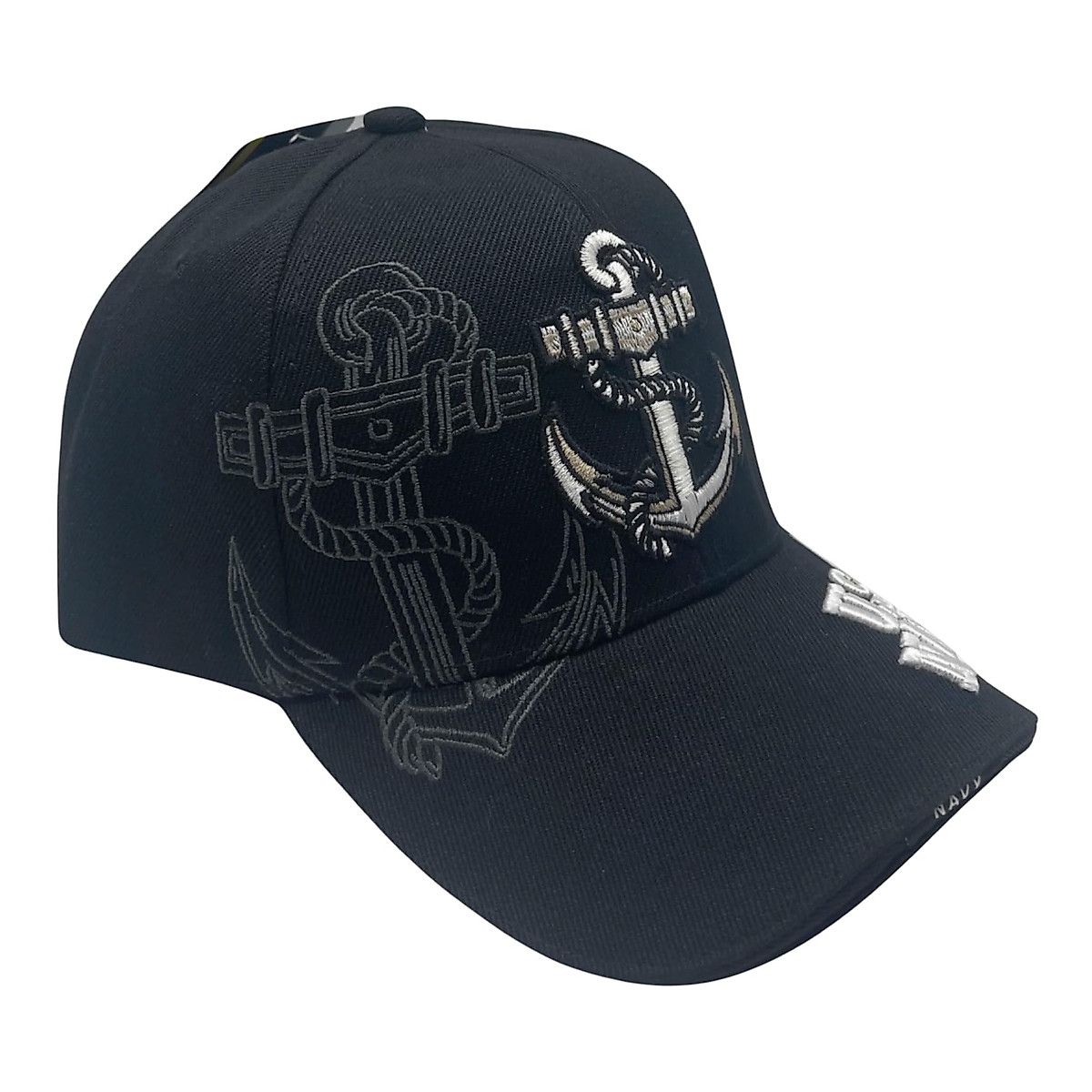 US Navy Official Licensed Premium Quality Military Baseball Cap (US, Alpha, One Size, Black Anchor Logo)