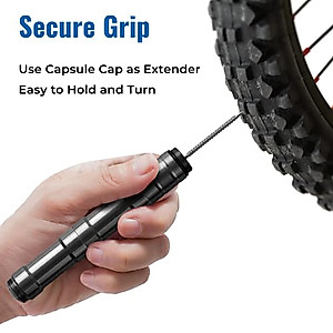 Tirellix Bike Tire Plug Kit – (Black) Tubeless Tire Repair Kit, Fix Flat or Puncture in Bicycle, MTB Motorcycle Tire, Portable Bike Tool Kit Includes Reamer, Insertion Fork, 5 pcs 1.5mm Tire Plugs