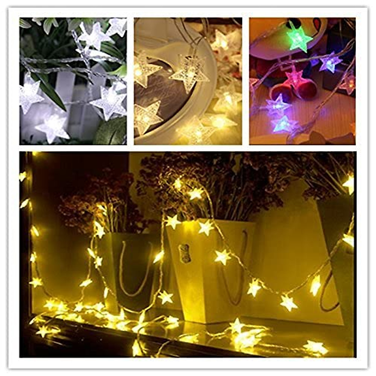 MaoTopCom Solar String Light 21ft 30 LED Fairy Star Garden Lights Outdoor String Lights Decorations for Outdoor, Home, Lawn, Wedding, Patio, Party and Holiday