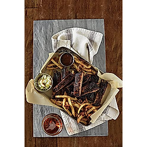 Tablecraft Lattice Collection 12 x 9 x 1.5" Rectangular Platter, Stainless Steel