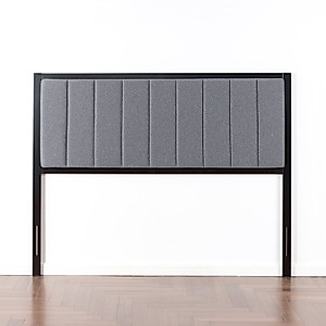 ZINUS Anuar Upholstered Headboard Channel Stitched Upholstery, Easy Assembly, King, Gray