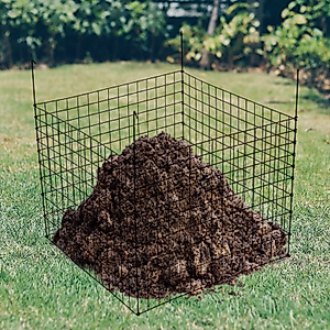 Hicarer 2 Pack Large Outdoor Wire Compost Bin 30 x 24 Inch Garden Compost Bin Container for Lawn Yard and Gardening Waste Leaves Container Fast Creation of Fertile Soil Garden Bed Fencing, Black