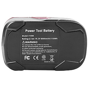 ARyee 19.2V 6.0Ah Replacement for Craftsman Lithium ion Battery DieHard C3 XCP Craftsman 19.2v Battery 130279005 11375 1323903 130211004 11045 315.113753 315.115410 315.11485 315.pp2011