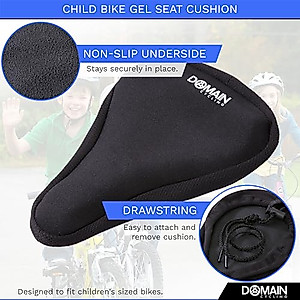 Domain Cycling - Kids Bike Seat Cover with Gel (9" x 6") - Cushion for Kids Bike Seat - Comfort to Small Bike Saddle of Childs Outdoor, Mountain, BMX, and Road Bikes (Green)