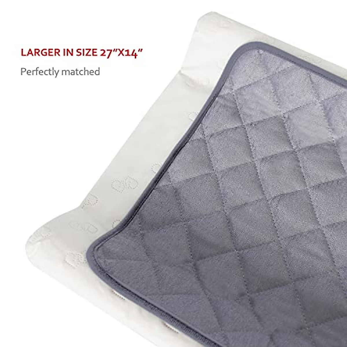 Bamboo Diaper Changing Pad Liner Non-Slip, Soft Terry Waterproof Changing Pad Mat, Quilted Absorbent Bassinet Liner Washable, 3 Pack Large 14"x 27" Reusable Changing Table Pad Protector Grey