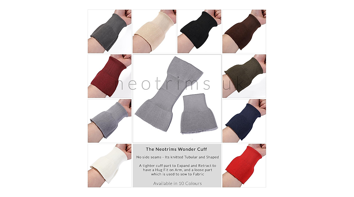 Rib Knit Cuff Pair for Replacement Repair Cuffing Old Jackets Bombers ...