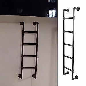 ZSPINJIA Escape Ladder for Egress Basement Window Well Covers Outside,Small Ladder for Fire Emergency Home Safety,Wrought Iron Loft Ladder with Fittings,Loads 150kg