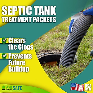 GREEN PIG 52 Live Tank Treatment Aids in The Breakdown of Septic Waste to Prevent Backups with Easy Dissolvable Flush, Consumer Strength