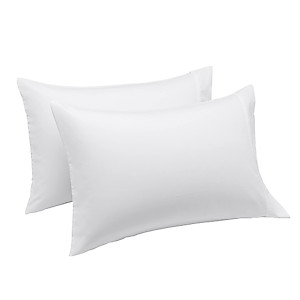 Amazon Basics Standard Pillow Cases Set of 2 - Lightweight, Super Soft Easy Care Microfiber, Bright White, 30" L x 20" W, Pillows Not Included