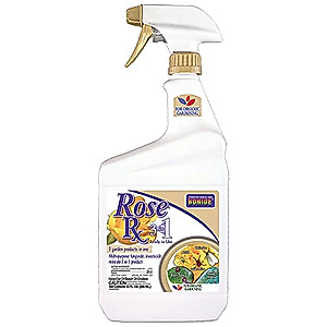 Bonide Rose Rx Multi-Purpose Fungicide, Insecticide and Miticide, 32 oz Ready-to-Use Spray, For Organic Gardening