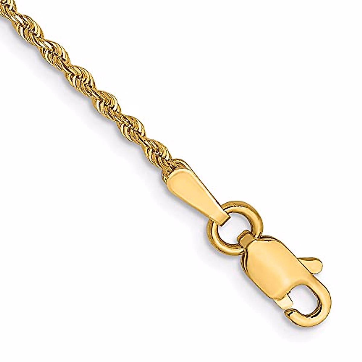 IceCarats 14K Yellow Gold 1.3mm Rope Chain Bracelet 7 inch