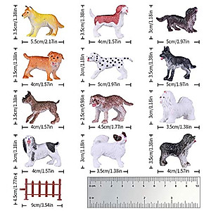 Flormoon Animal Figure - 12pcs Cute Mini Puppy Figurines - Hand Painted Emulational Dog Figurines Toy Set,Bona Puppy, Golden Retriever etc - Christmas Birthday Gift for Kids Toddlers