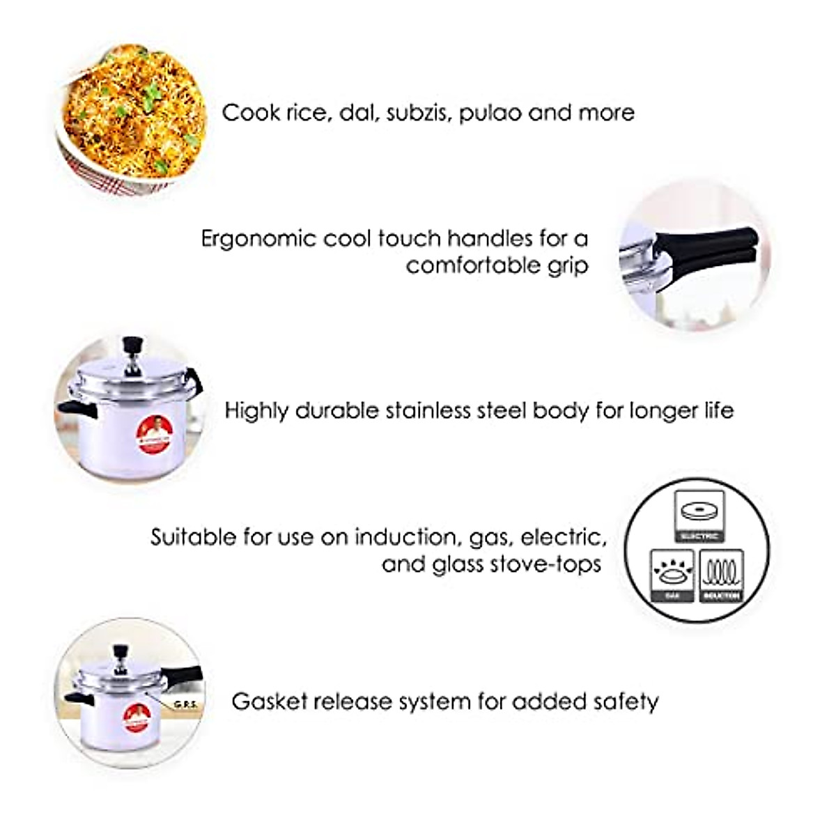Wonderchef Platinum Pressure cookers combo 2L,3L & 5L Silver