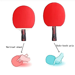 1pcs Black Carbon King 9.8 Training or Game Table Tennis Racket Ping Pong Paddle+1pcs Racquet Bag+3pcs Table Tennis+2Protective Film (TC2-SHORT)