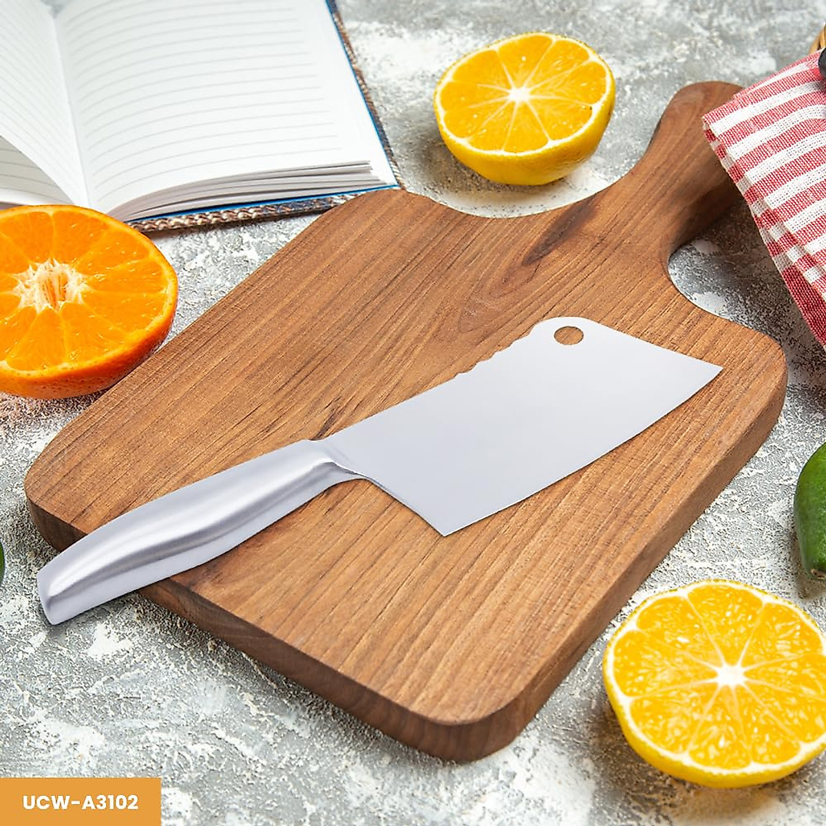 TtAk HOUSEWARE S/S Butcher Knife | Single Forged 12-Inch Cleaver Knife for Precision Cutting Chopping | Ergonomic Stainless Steel Comfortable Handle Grip | Meat Cleaver Home Kitchen Restaurant Knife