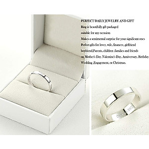 Dankadi Men & Women Fashion 925 Sterling Silver Ring Smooth Plain Dome Comfort Solid Silver Ring Wedding Engagement 3.5 mm Ring 12# (classic style, 12)