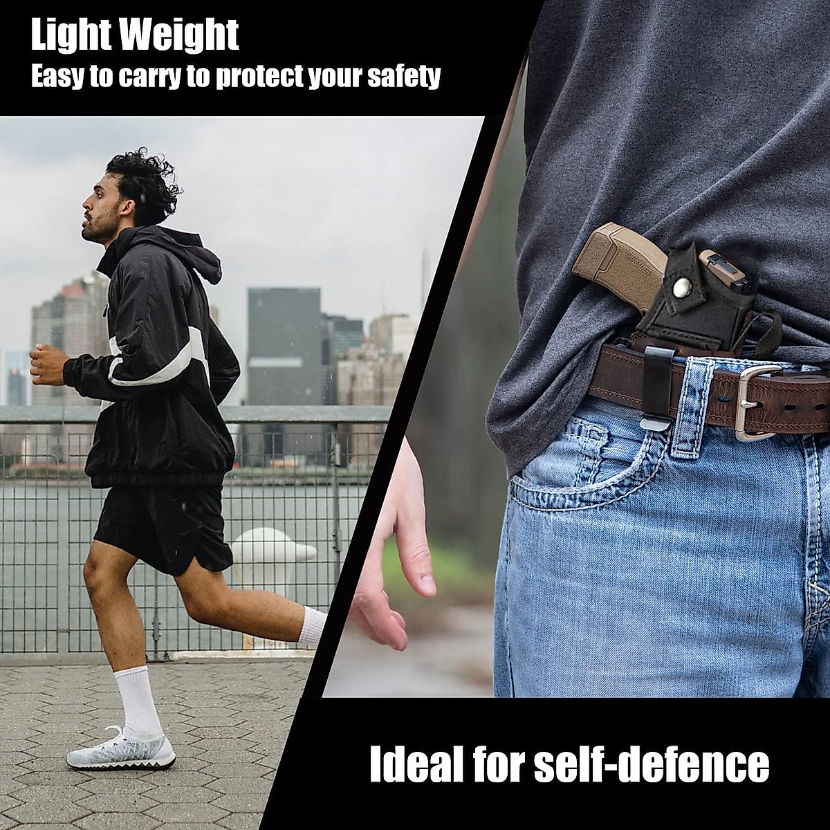 LUCYLANKER Universal Gun Holster,IWB OWB Gun Holster,Tactical Pistol Bags Waistband,The Waistband Pistols Holsters for Right and Left Hand, Draw Holster for Men/Women (with Mag Pouch)