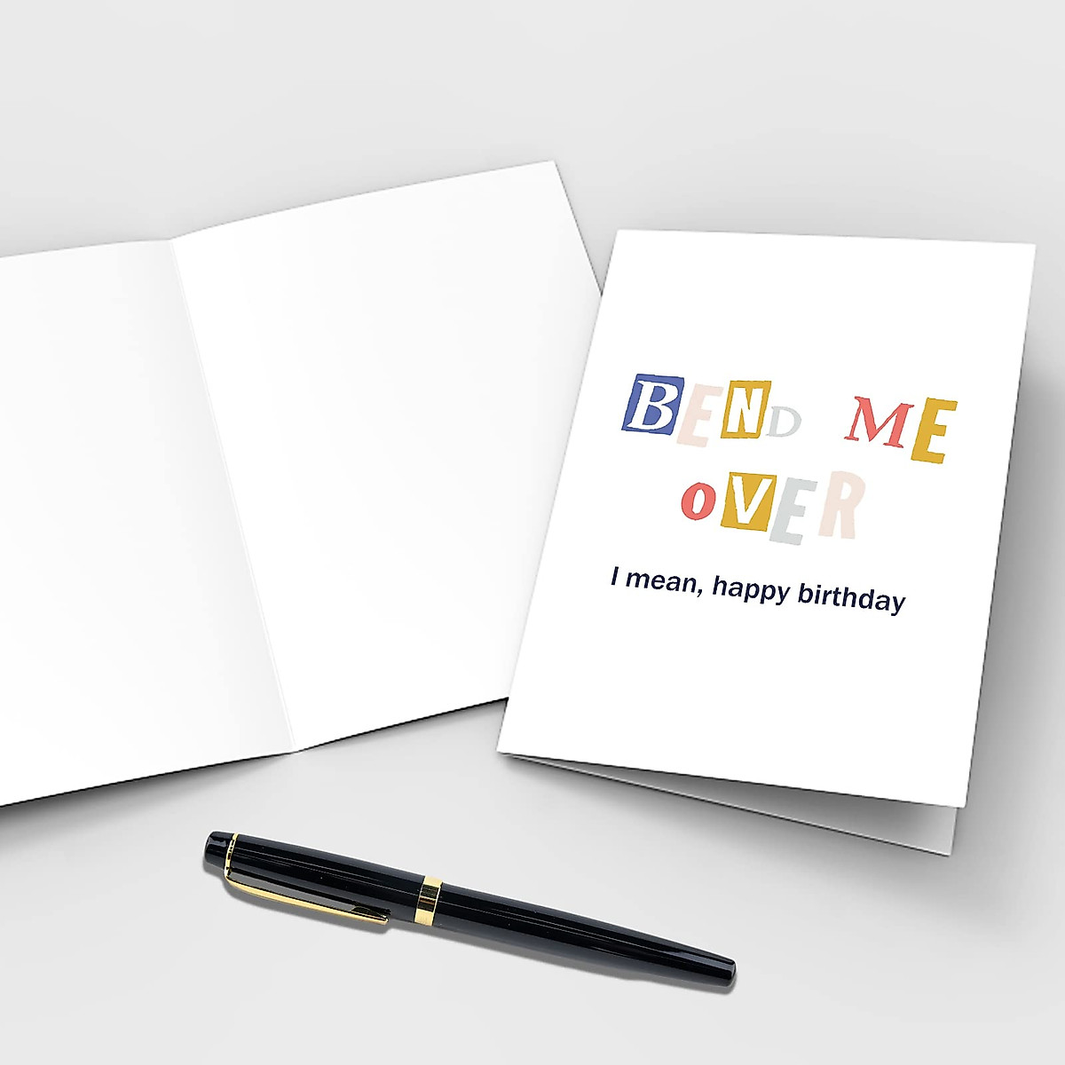 Qiliji Naughty Birthday Card for Husband Boyfriend, Funny Birthday Card for Him Her, Happy Birthday Card for Wife Girlfriend, Bend Me Over Card