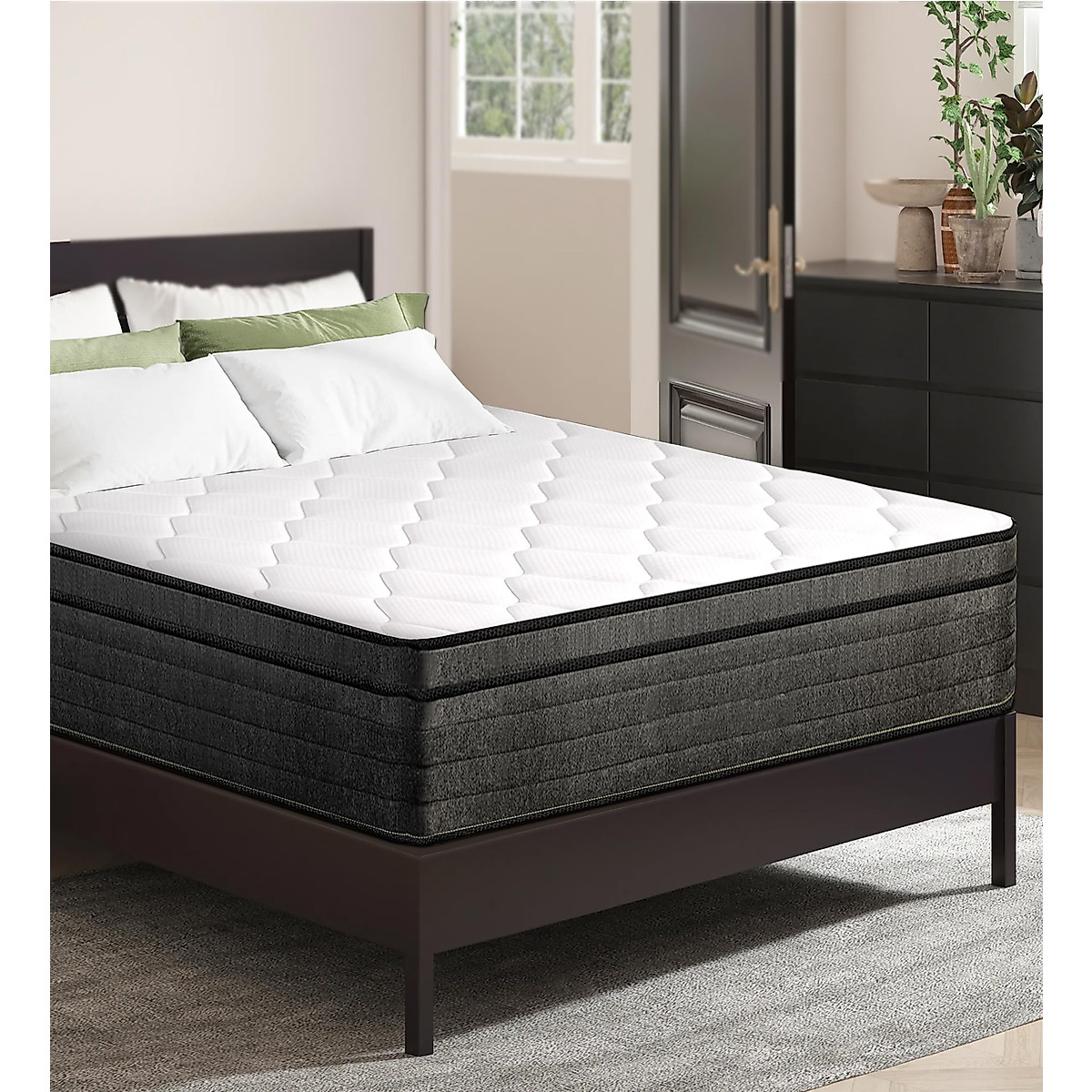 elitspace Hybrid Full Mattress,Memory Foam Hybrid 10 Inch Full Size Springs Mattresses,Fits All Bed Frames Full Size Mattress,Medium Firm Feel Mattress,CertiPUR-US.