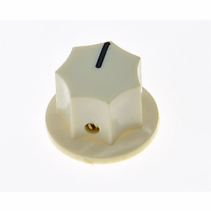 KIAISH Set of 3 Aged White Brass Insert USA Spec 1/4" Large and Small Knobs Bass Knobs for Jazz J Bass