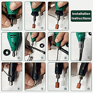 Kitajun Rotary Tool Kit, 5 Speed Adjustments 10000-37000RPM, Equipped with Flex Shaft and Multifunctional Chuck, 218 Accessories, Power Multipurpose Set for Craft Projects and DIY Creations