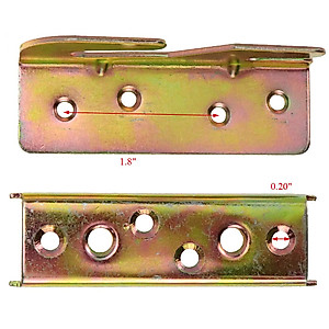 Coshar Bed Rail Hook Bed Frame Brackets Double Hook Plate for Wooden Bed Headboards and Footboards,4pcs