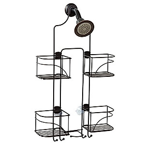 Zenna Home Expandable Over-The-Shower Caddy, Bronze & Expandable Over-The-Shower Caddy, Chrome