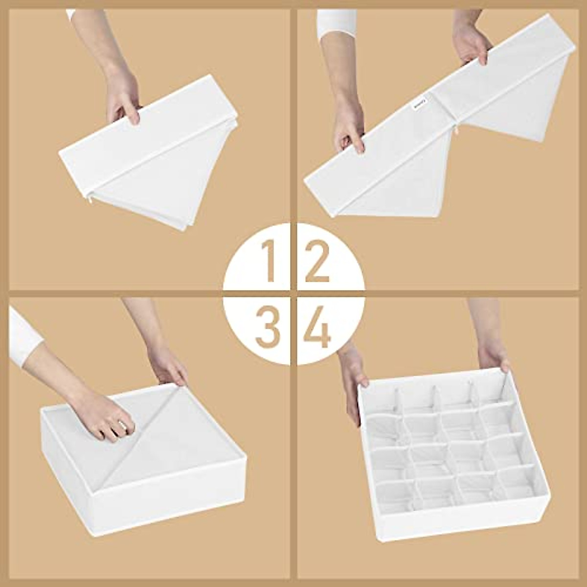 Criusia 11 Pack Underwear Drawer Organizers, Foldable Fabric Closet Cabinet Organization and Tear-Resistant Storage Boxes for Sock, Toys, Underwear, Bra, Clothes, Ties