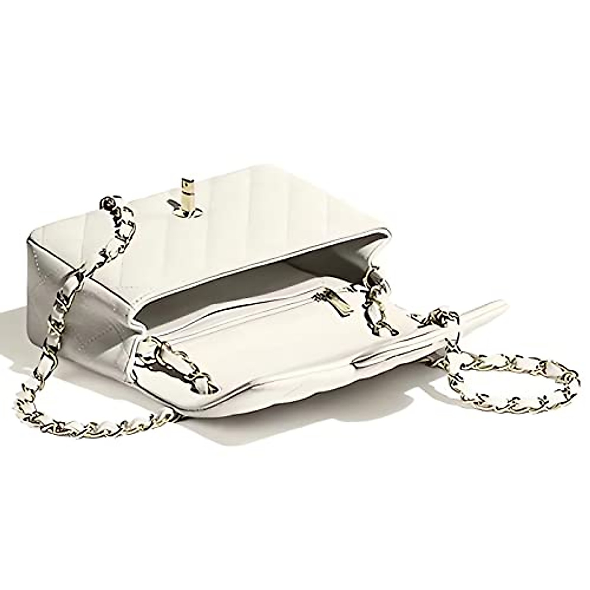 Designer Bags for Women,Adjustable Crossbody Bag Shoulder Bag Top-Handle Tote Bag Purse With Gift Box 02White