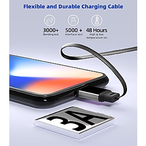 GLOGO 3 in 1 Retractable Charging Cable [3A,3FT] Multi USB Cable Fast Charger Cord for Phone, Samsung, iPad, Tablets, Switch and More (Black)