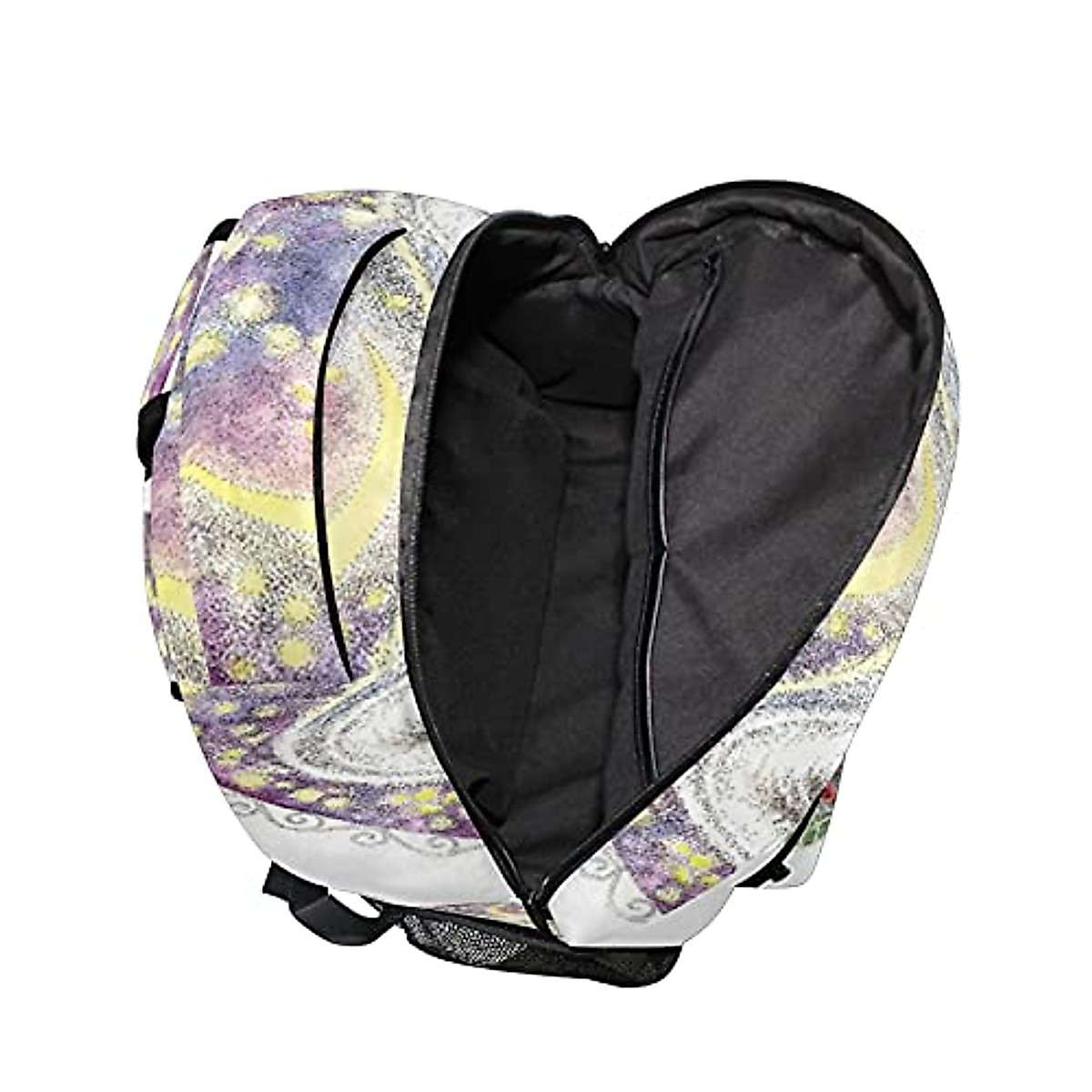 ALAZA Wolf Head Moon Wreath of Flowers Unisex Schoolbag Travel Laptop Bags Casual Daypack Book Bag
